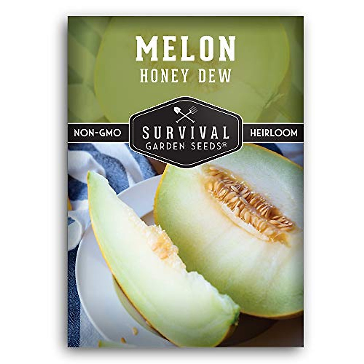 Survival Garden Seeds - Honeydew Melon Seed for Planting - Packet with Instructions to Plant and Grow Light Green Honey Dew Melons Your Home Vegetable Garden - Non-GMO Heirloom Variety