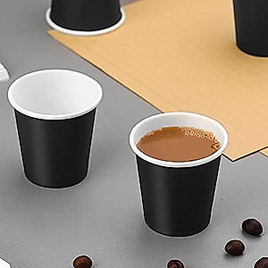 Huaiid 3 Oz 100 Packs Small Disposable Bathroom Mouthwash Cups Bathroom Paper Cups Espresso Paper Cups Small Paper Cups for Snack Bathroom Espresso Perfect for Home Condos Rvs Campers（Black）