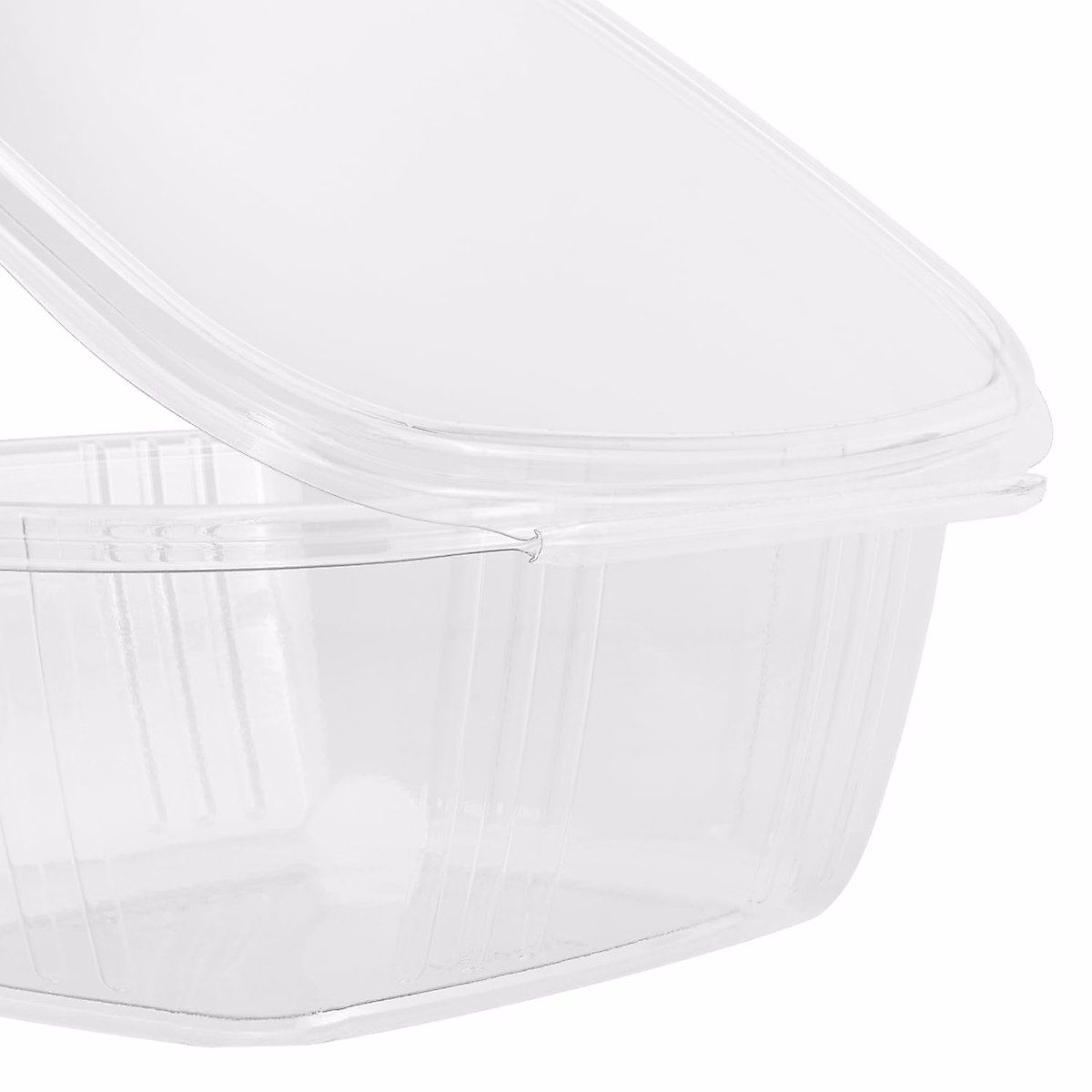 Karat 200 Count Clear PET Hinged Deli Take Out Containers - 32 oz Plastic Clamshell Food Containers, Disposable Square to Go Boxes, Ideal for Pasta Salads, Fruit, Deli Sides and More, FP-HDC32