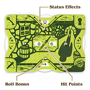 Stratagem 5-pack Pocket Health Trackers, Track Character HP, Bonuses, and Conditions for Tabletop Role-playing Games, Fits in a Dice Bag