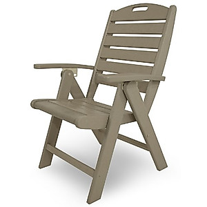 Trex Outdoor Furniture Yacht Club Folding Highback Chair, Sand Castle