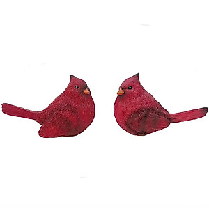 Cardinal Figurines Red Cardinal Bird Statue Figures for Home Decor and Cardinal Gifts(Set of 2)