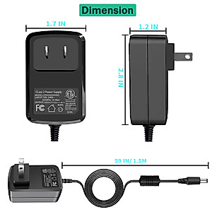 TKDY 24V DC Power Supply Cord, 100-240V AC to DC 24 Volt 1.5A 1A 0.5A 24Vdc Power Adapter, for DC24V LED Strip Lights Diffuser Humidifier and More (Not 24V Battery Charger).