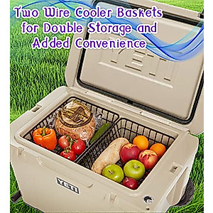 2-Pack Cooler Basket for YETI Tundra Haul, Double Cooler Rack for Double Storage, Dry-Goods Basket for YETI Wheeled Coolers