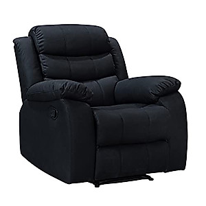 ICE ARMOR 996002BK Manual Overstuffed Cushions for Bedroom and Living Room Recliner Sofa Chair in Black Finish Black 36D x 36W x 40H in
