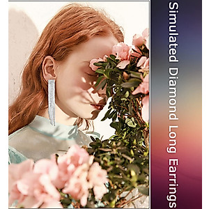 Jewdreamer 3 Pairs Silver Teardrop Crystal Chandelier Earrings Long Tassels Dangle Earrings Sparkling Rhinestone Ladies Gifts Statement Earrings Bridal Wedding Jewelry