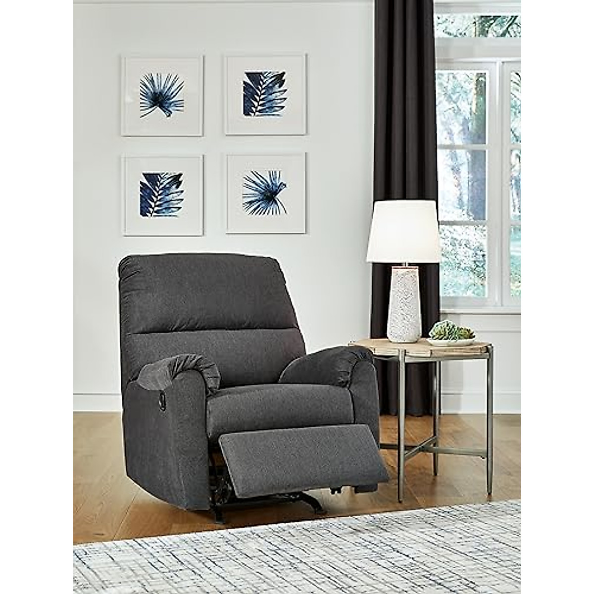 Signature Design by Ashley Miravel Casual Manual Rocker Recliner, Gray