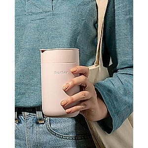 W&P Porter Ceramic Mug w/ Protective Silicone Sleeve, Blush 16 Ounces | On-the-Go | No Seal Tight | Reusable Cup for Coffee or Tea | Portable | Dishwasher Safe
