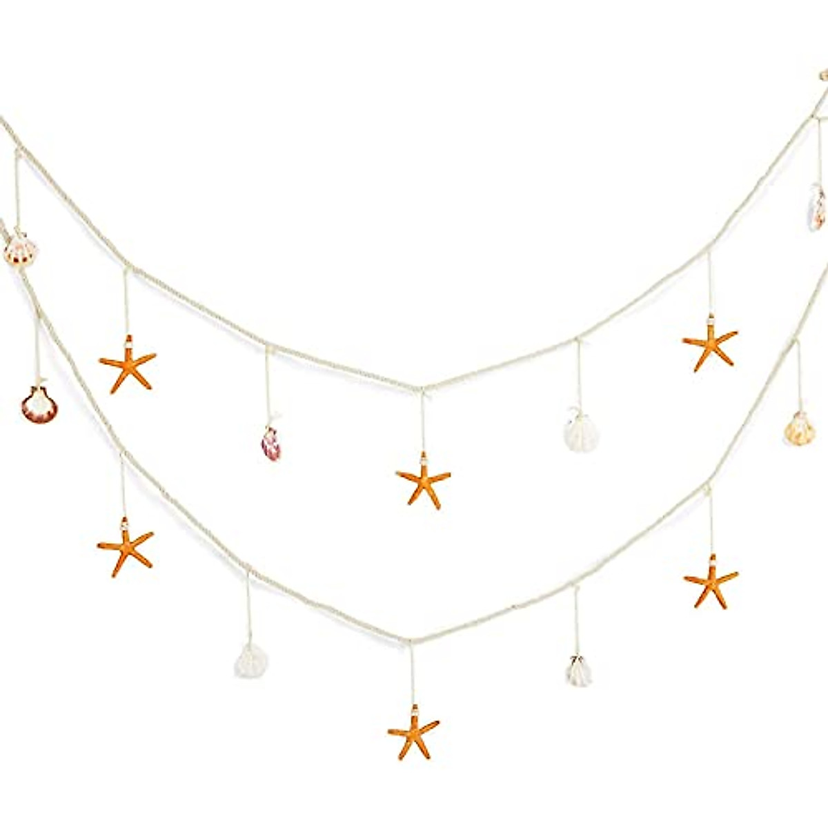 Starfish and Shell Garland with Jute String (10 Feet)