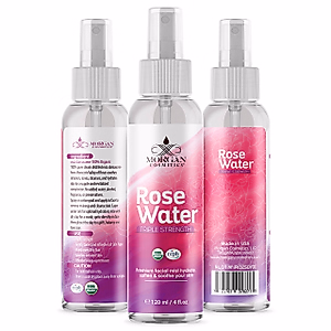Morgan Cosmetics Organic Rose Water Spray for Face - Rose Water Spray Natural - 100% Rose Water - rosewater facial toner 4 Oz