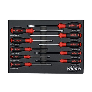 Wiha 30280 10 Piece SoftFinish Cushion Grip Screwdriver Tray Set