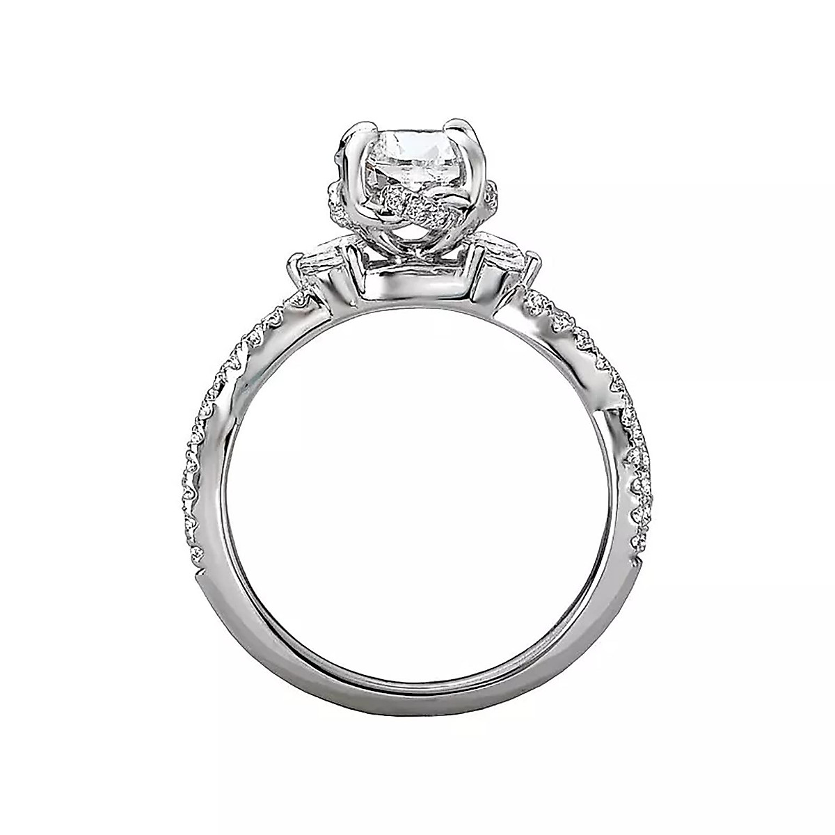 SISGEM 10K 14K 18K Solid Gold Infinity Engagement Rings for Women Lady, Set 2.5 Carat(cttw) Round Cut Moissanite Rings Infinite Wedding Engagement Anniversary Promise Bands Gifts Birthday Christmas (18K-Gold)