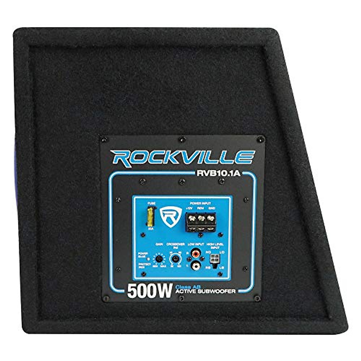 Rockville RVB10.1A 10" 500W Powered Car Subwoofer+Sub Enclosure Box+Amp Wire Kit