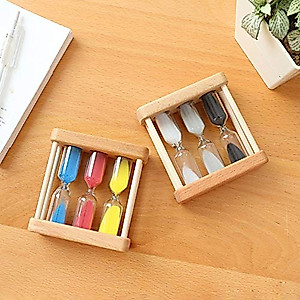 Sand Timers 1/3/5 Minute Brushing Timer Hourglass Visual Timer for Kids, Tooth Brushing Sand Timer Kitchen Timer Time Out Timer for Time Management in Games Cooking (White Black)