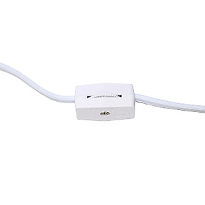 Simple Designs LT2007-WHT Chrome Mini Basic Table Lamp with Fabric Shade, White