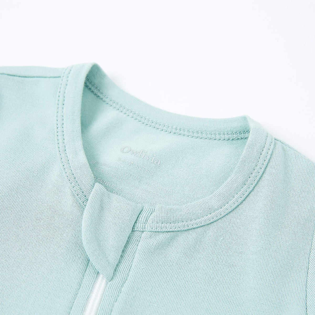 Owlivia Rayon Made from Bamboo Footie Pajamas, Baby Boy Girl Sleep 'N Play, Zip Front Footed Sleeper Pjs(3-6 Months, Apua) Aqua