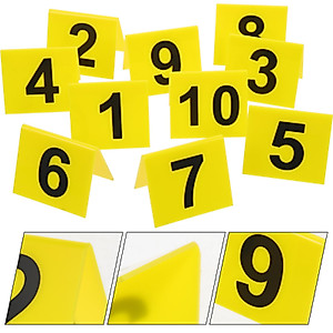 UPKOCH 10pcs Signage Reusable Table Numbers Detective Game Case Files Game Compact Evidence Marker Table Number Sign Table Number Tent Cards Banquet Acrylic Triangle Crime Scene