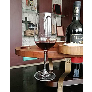 FixtureDisplays® Red Wine Holder 4*Glasses and 2*Bottles Elegant Design Wine Rack,Red Wine Stand 15206