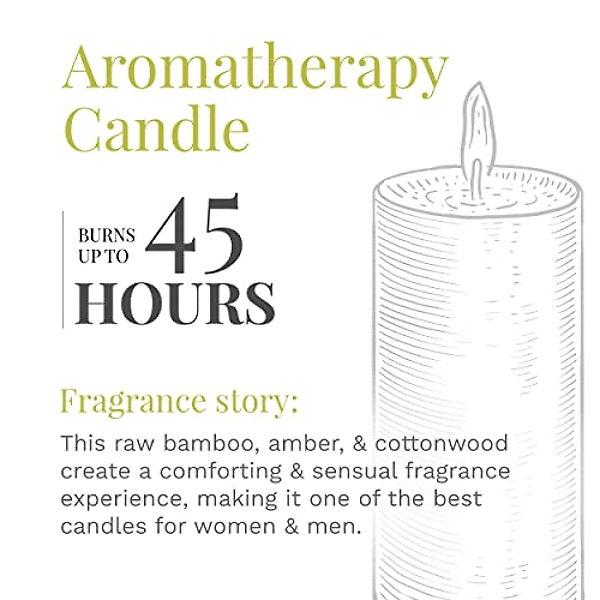 Candle-lite Premium Bamboo Santal Scent, 14 oz. 3-Wick Aromatherapy Candle with up to 45 Hours of Burn Time, Green