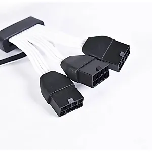 Lian-Li Strimer Plus V2 12VHPWR 3x 8-Pin Female to 12+4-Pin Male ARGB Extension Cable, 8-Light Guides