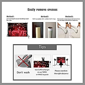 LTLYH 7x5ft Valentine's Day Backdrops Valentine's Love Heart Flowers DecorationsPhotography Background Valentine's Photo Background for Party Studio Props Backdrop 096