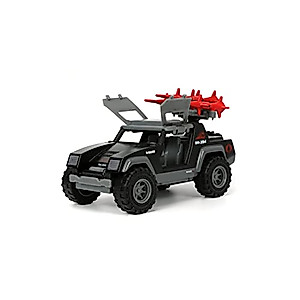 Jada Toys G.I. Joe 1:32 Stinger Die-cast Car with 1.65" Cobra Commander Figure, Toys for Kids and Adults,Grey