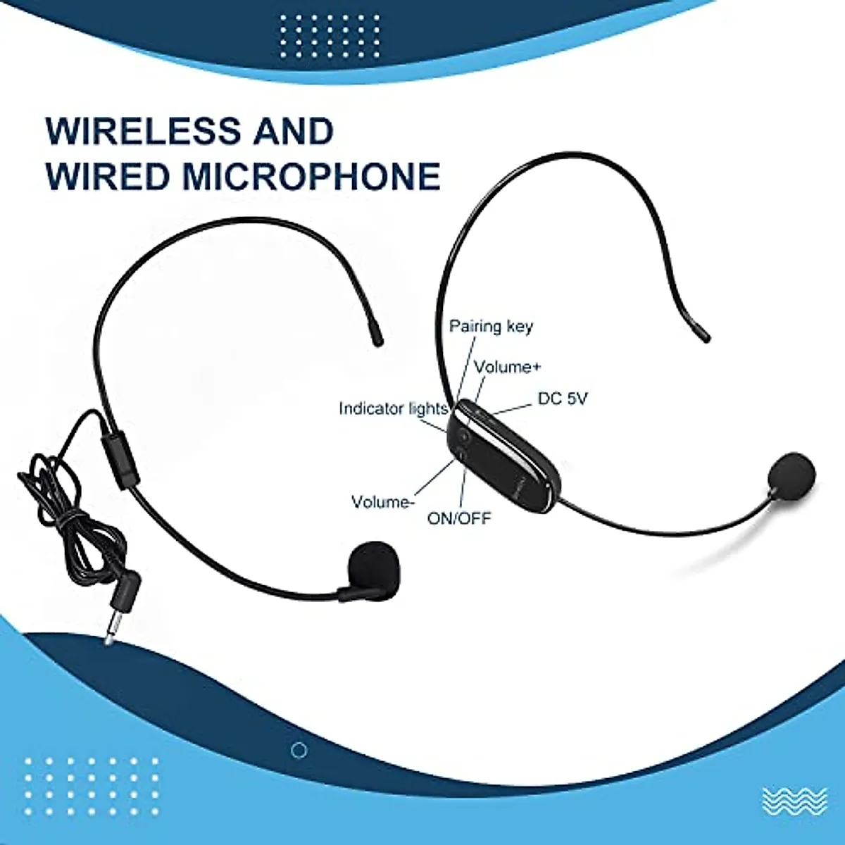 Wireless Voice Amplifier Teachers,SHIDU Portable PA System Megaphone Speaker with Microphone Headset,18Watts/300 Yard Range/ Bluetooth5.0/Work of 7 hrs,for Teaching, Coach and Instructors, conferences