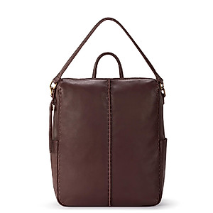 The Sak Los Feliz Backpack in Leather, Detachable Shoulder Strap, Mahogany