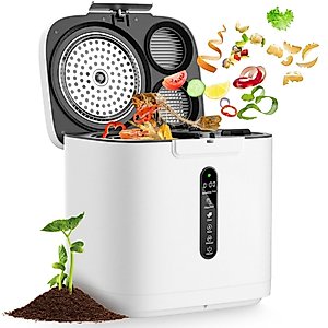 4L Electric Composter for Kitchen, Smart Compost Bin Outdoor/Indoor, Odorless/Auto-Cleaning/ 3 Modes/Intelligent LED Display, Turn Food Waste to Fertilizer for Garden, Food Waste Compost Machine