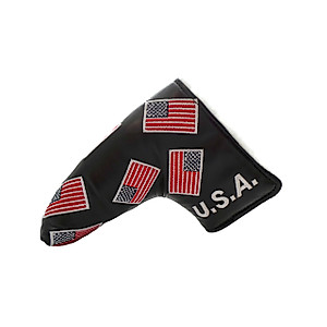 USA Patriotic Golf Putter Cover Head Covers Black Red White Blue blade Style Classic Traditional Headcover Putters Limited Edition