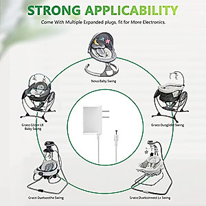Czepa 5V Charger Cord for Graco Baby Simple Swing, Glider LX/Elite/Petite LX/Premier, DuoGlider, Sweetpeace, DuetSoothe, DuetConnect LX, Nova Baby Swing Power Cord Adapter