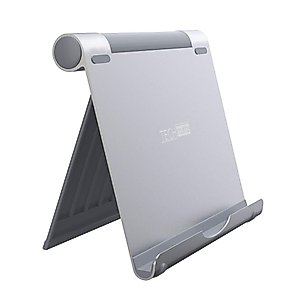 TechMatte Large iPad Stand Adjustable Foldable Aluminum Stand for iPad, iPad Pro 12.9, iPad Pro 11, iPad Air, iPad Mini, iPhone 11 Pro Max XS XR, E-Readers