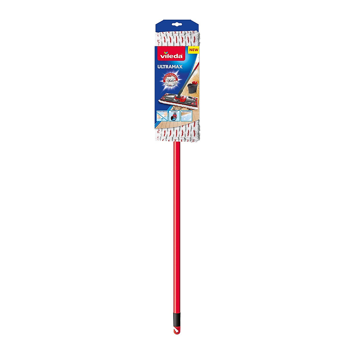 Vileda UltraMax Mop, 7 x 14 x 105 cm, Red/White