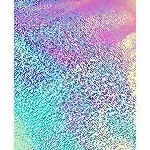 Fabric Empire Vinyl Upholstery Embossed Bubble Holographic Glossy Fabric Light Blue 54" Wide Sold by The Yard