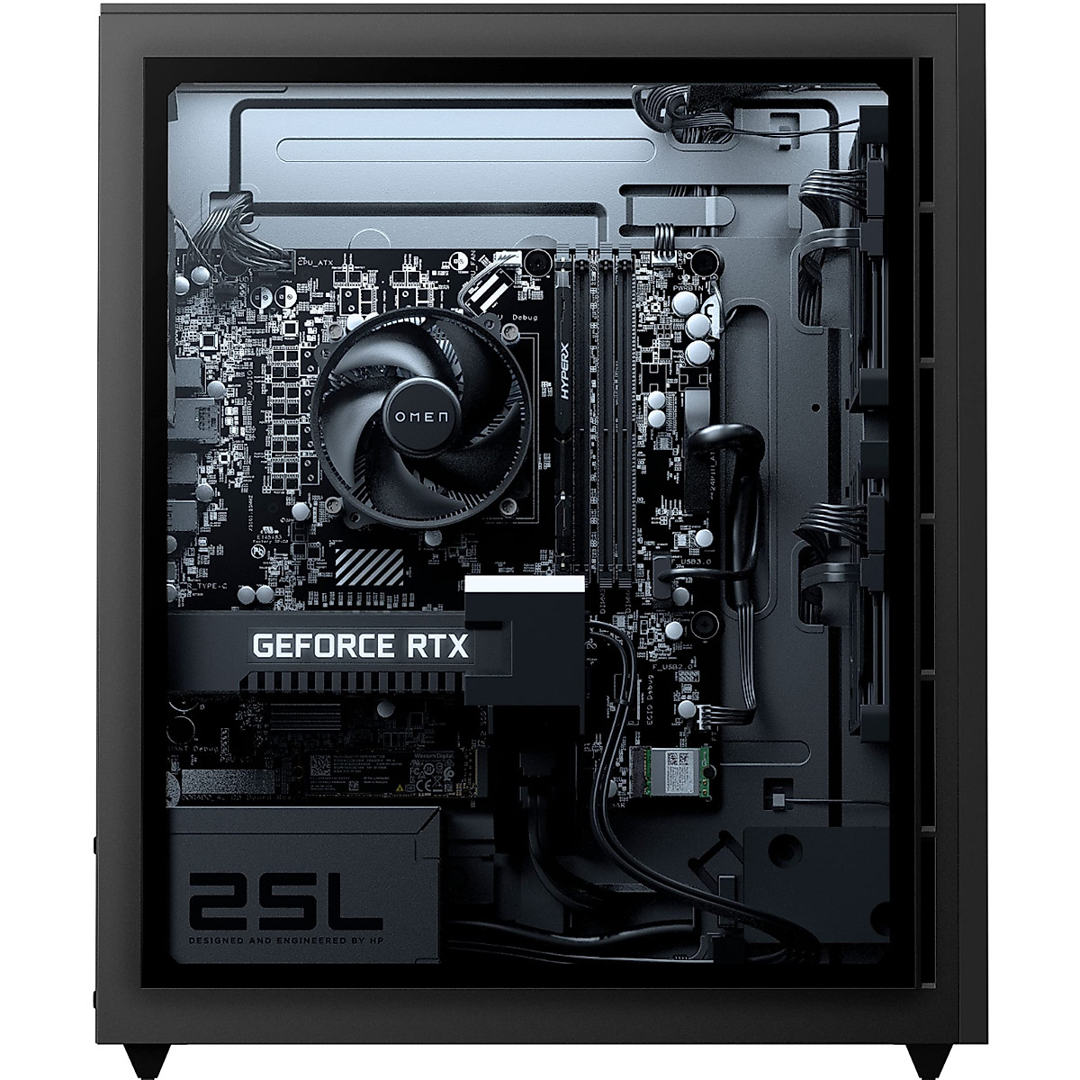 HP Newest OMEN 25L Gaming Desktop PC, Intel Core i7-10700 Octa-Core Processor, RTX 2060 Super, 64GB RAM, 2TB NVMe SSD, RGB Air Cooling, DP, HDMI, Wi-Fi 6, Windows 11 Home, Black