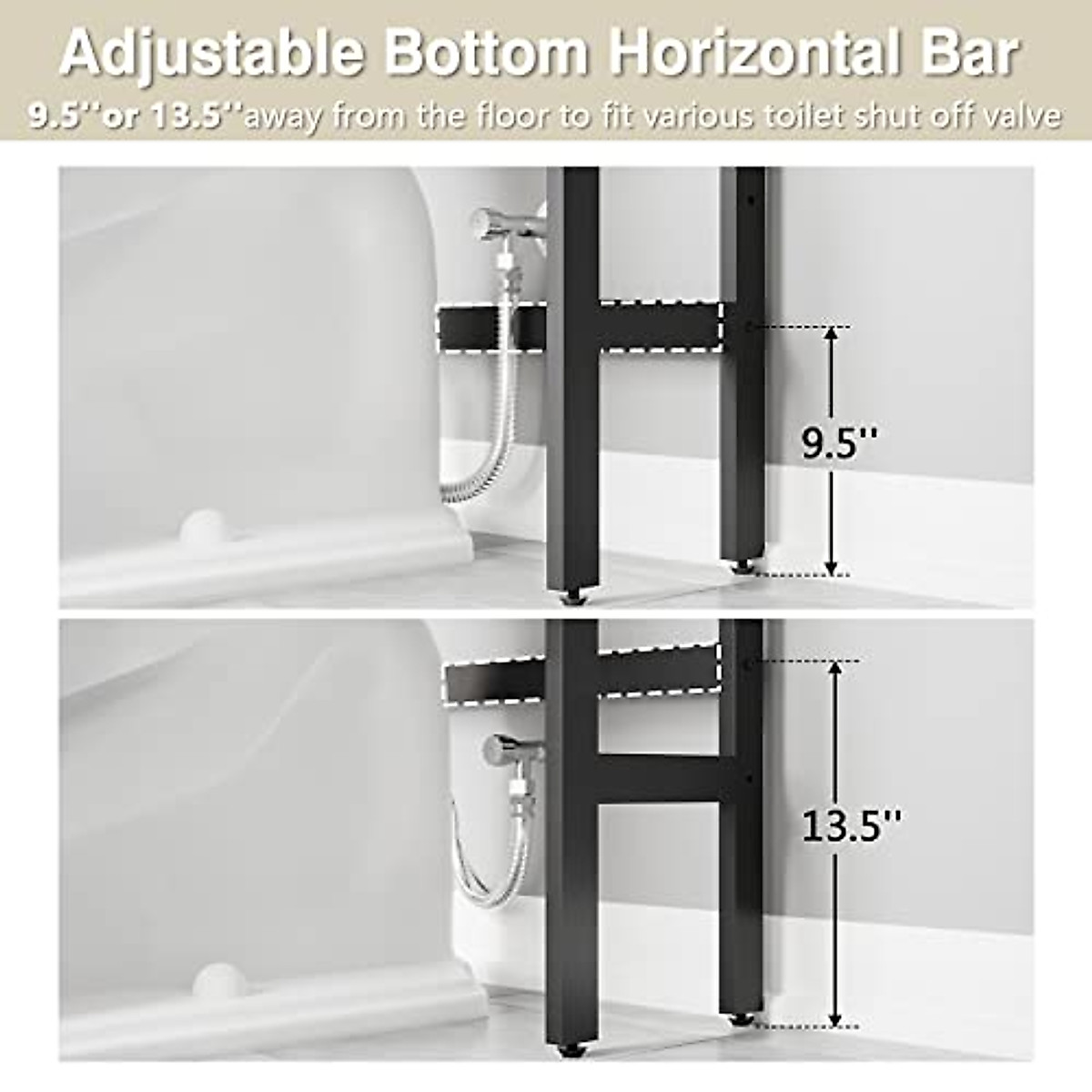 MXARLTR Over The Toilet Storage Cabinet, Over Toilet Bathroom Organizer, Above Toilet Storage Cabinet with Barn Doors Behind Toilet Bathroom Organizer Over-The-Toilet Cabinet (Cream White)