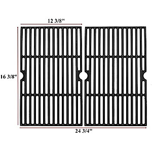 16.5 Inch Cooking Grates for Kenmore 4 Burner 146.16197211, 146.16198211, 146.34461410, 146.1001651 Gas Grill, Cast Iron Grill Cooking Grids, 2 Pack