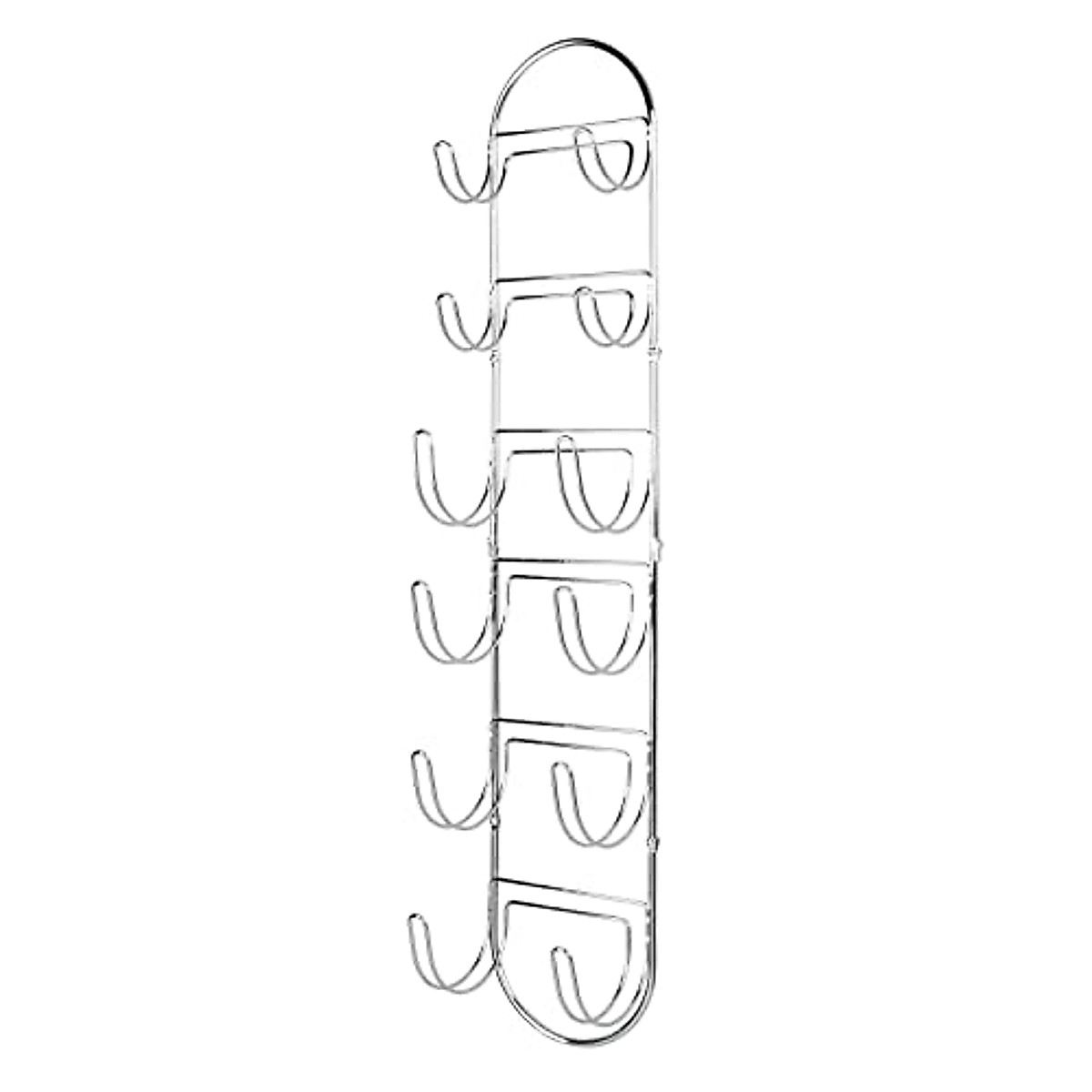 mDesign Steel Wall Mount Towel Rack with 6 Compartments - Towel Holder and Towel Storage Shelf Organizer for Bathroom, Powder Room - Chrome
