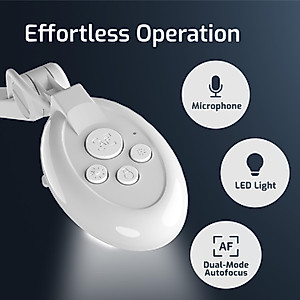 INSWAN INS-2 4K USB 13MP Document Camera with Auto Focus, LED Light, Mic, A3-Size Capture, Compatible with MacOS, Windows, Chromebook for Remote Teaching, Web Conferencing, IWBs, Live Demo