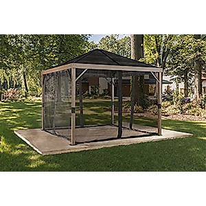 Sojag Outdoor 8' x 8' Sanibel Hardtop Gazebo Outdoor Sun Shelter, Wood Finish