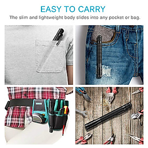 infray LED Rechargeable Pen Flashlight, Pocket-Sized Penlight with Super Bright CREE LED, Adjustable Focus, IPX5 Water-Resistant, NiMH Battery Included, 2 Modes (High/Low)