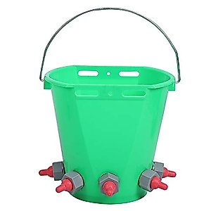 Cow Feeder Bucket Plastic Multiple Nipples 8L High Capacity Lamb Milk Feed Bucket Sheep Milk Feeding Bucket for Cattle Sheep Livestock(#5)