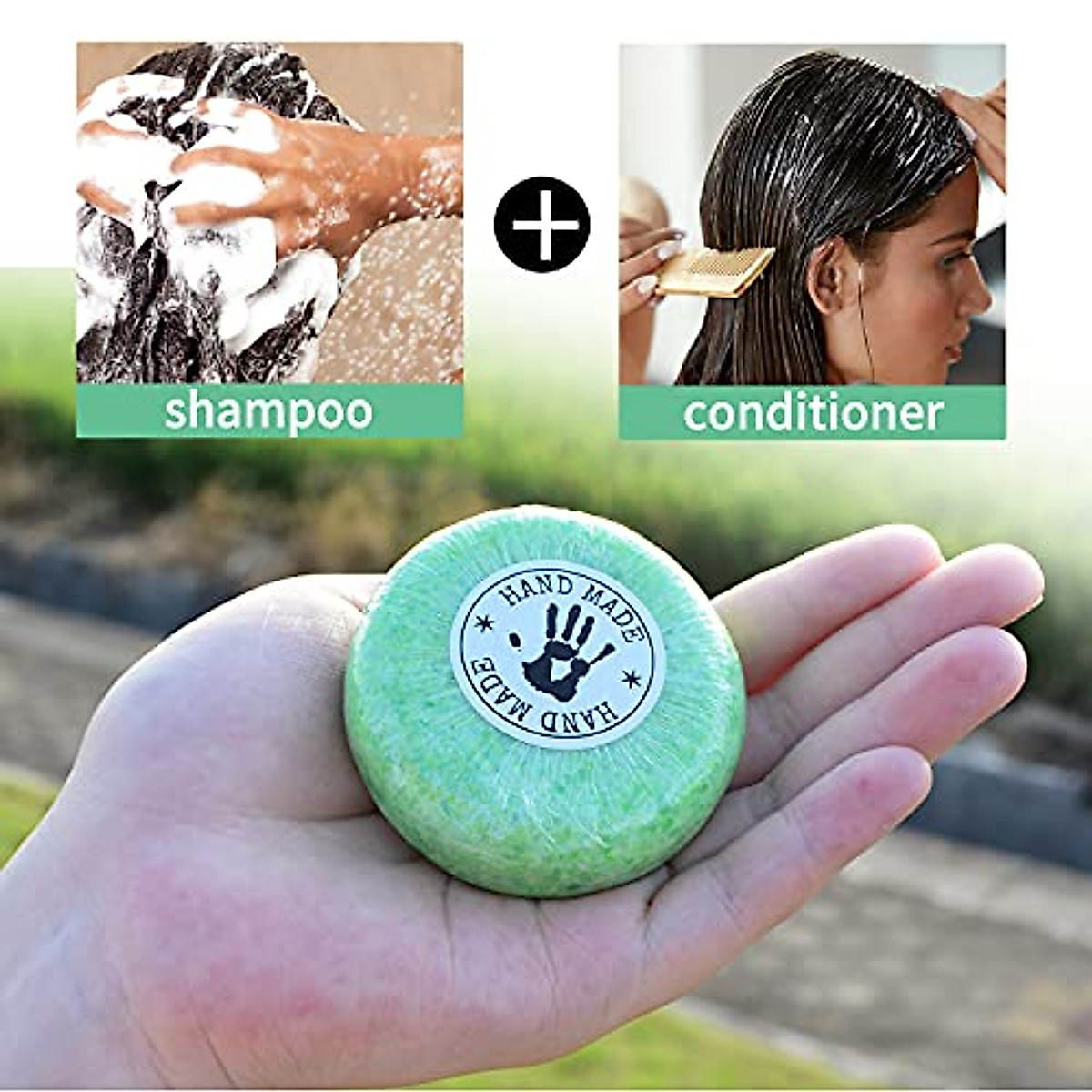 Argan Oil Macadamia Oil Shampoo bar 2 in 6 shampoo and conditioner, Vegan Solid Bars For All Hair Types-Beamarry