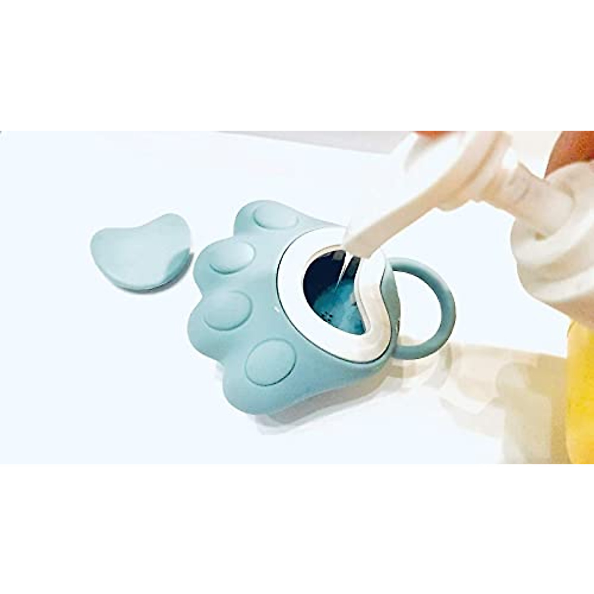 Ctpeng Dog Bath Brush,Soft Pet Shampoo Brush,Cat Massage Brush for Massaging Washing＆Bathing(Blue)