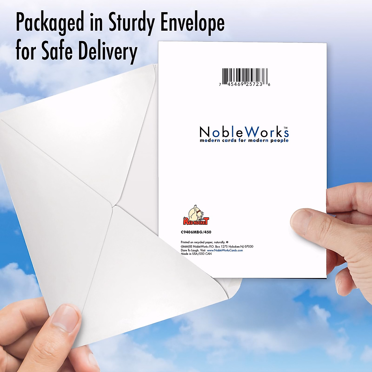 NobleWorks - 21st Happy Birthday Card Milestone - Fun Bday Celebration Notecard with Envelope, 21 Year Old Congrats - Word Cloud 21 C9406MBG