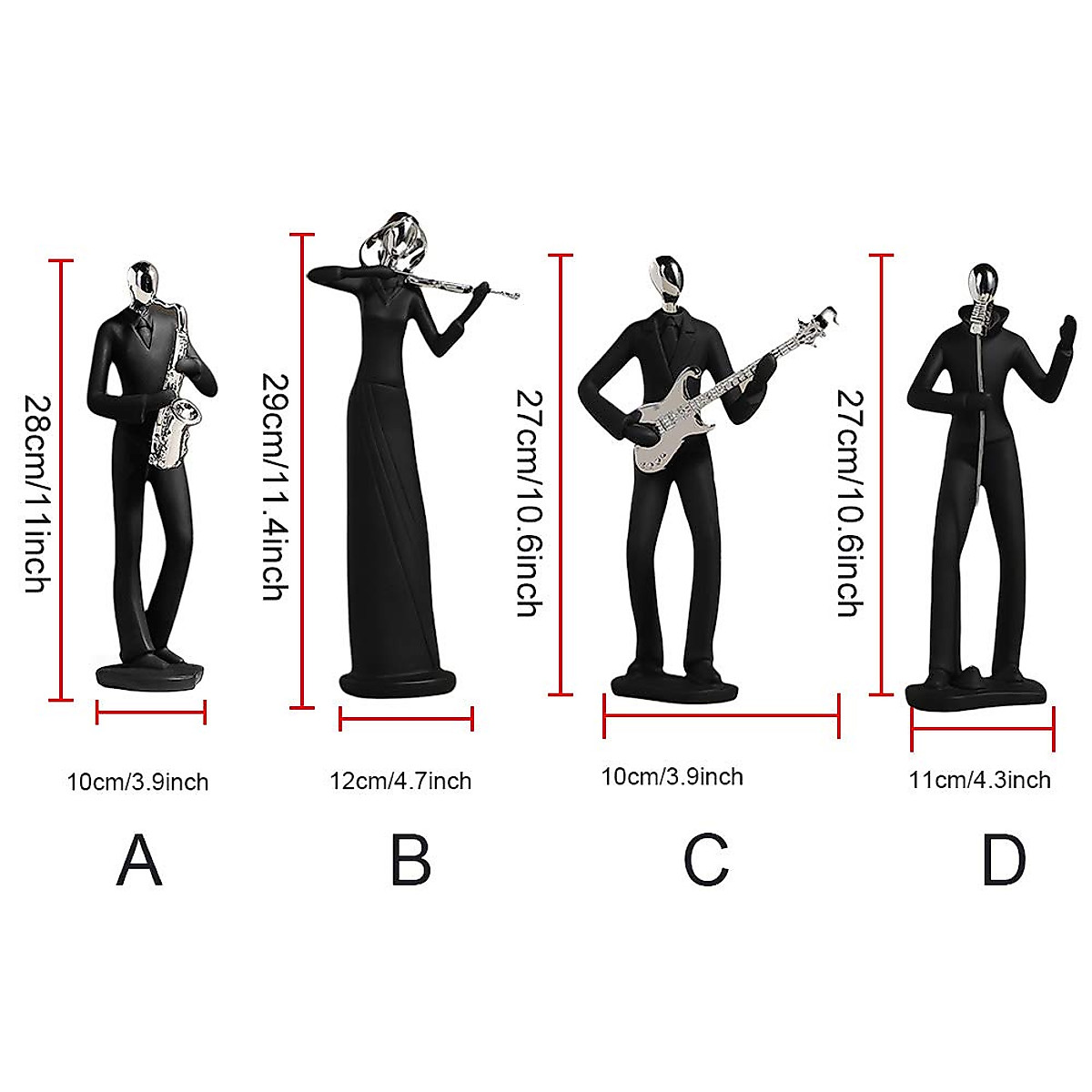 CALIDAKA Musical Instrument Player Figurine,Musical Modern Sculpture Collectible Abstract Statue,Musician Guitar Player Statue,Instrument Player Sculpture Bedroom Living Room Home Decor