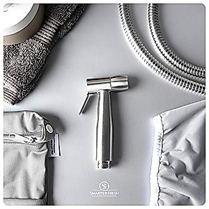 Easy-Install Cloth Diaper Sprayer for Toilets – Luxury Handheld Bidet Attachment – Multi-Use Toilet Faucet with Simple Pressure Control (Curved Sprayhead)