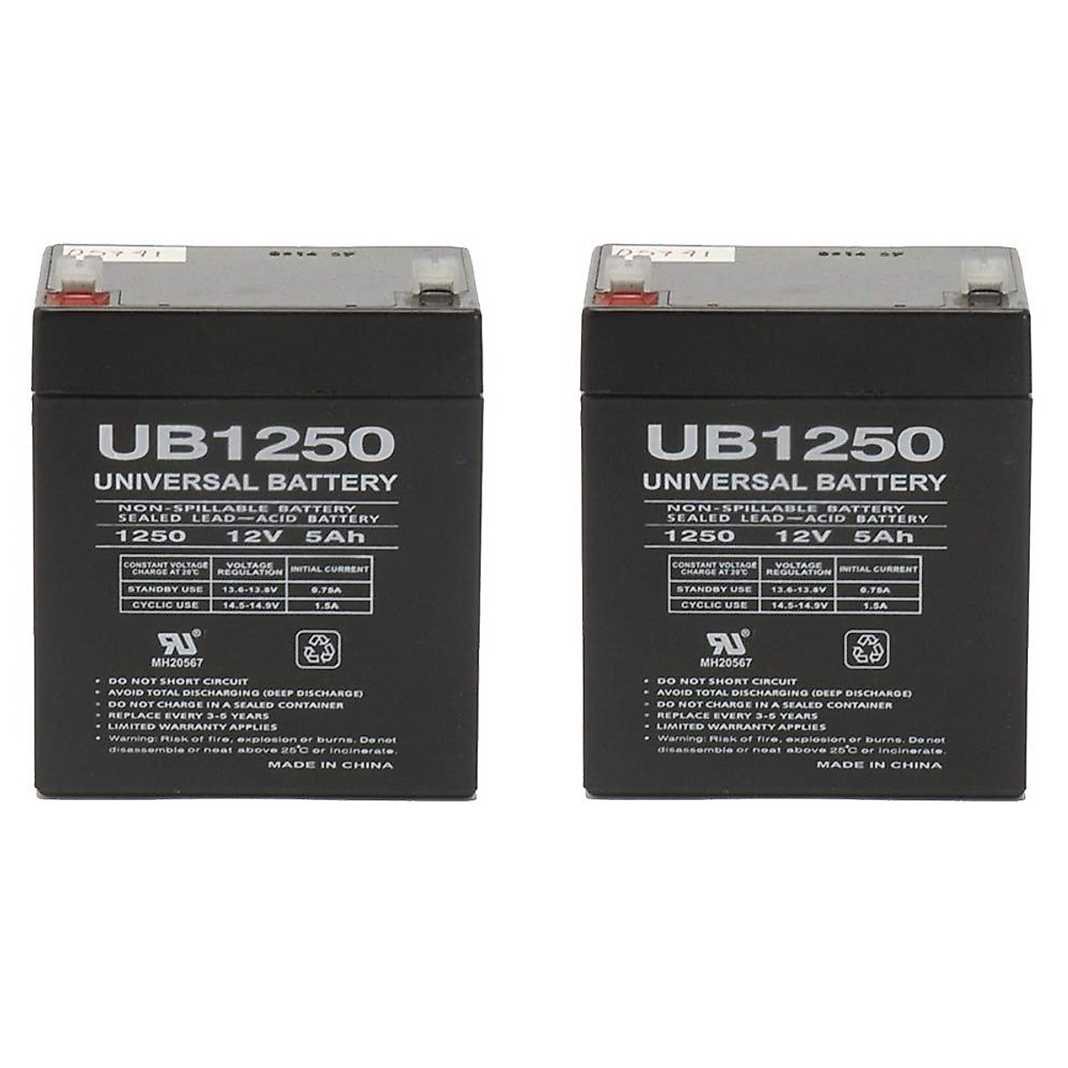Universal Power Group 12V 5AH Replacement Battery for Razor Drift Crazy Cart # 25143499-2 Pack