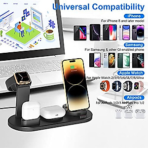 Wireless Charger 4 in 1 Magnetic Charging Station for All Apple Watch Series,Airpods 3/2/1 Airpods Pro 2/1 Charging Dock for iPhone 14/14 Plus/13/12/11 Pro/Pro Max/X/Xs Max