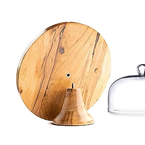 Royalty Art 4-in-1 Cake Stand with Dome, Cheese Board, Covered Platter, and Serving Tray for Pastries, Pies, Appetizers, and Holiday Treats, Decorative Kitchen Server and Display